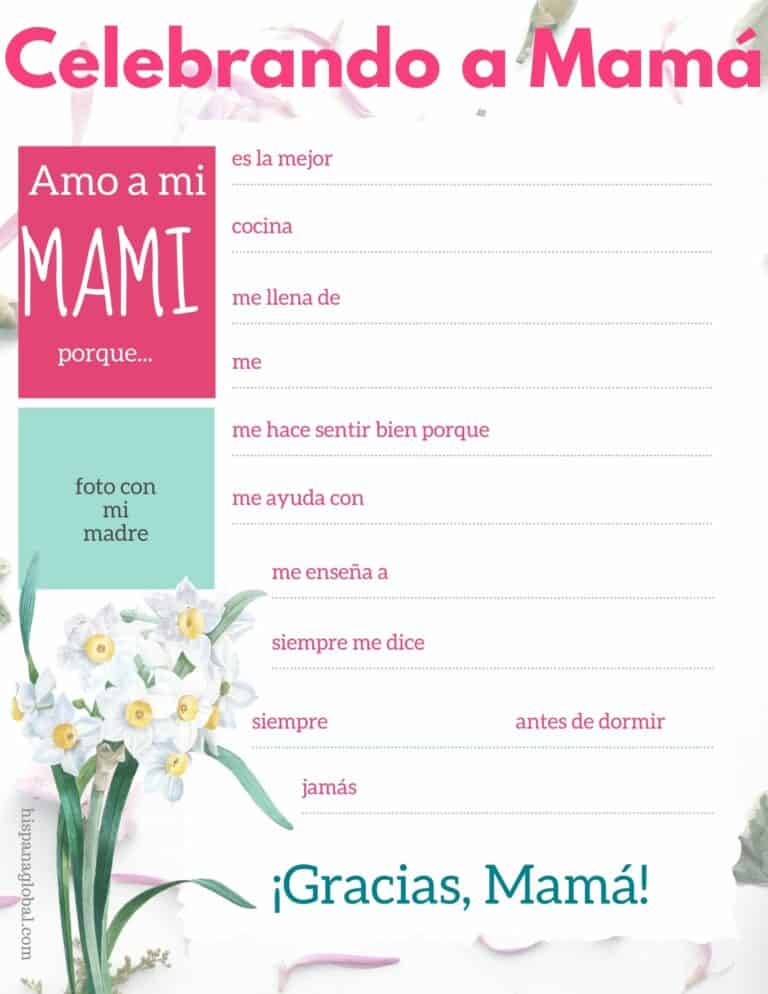 Free Printable: Mother's Day Bilingual Activity - Hispana Global